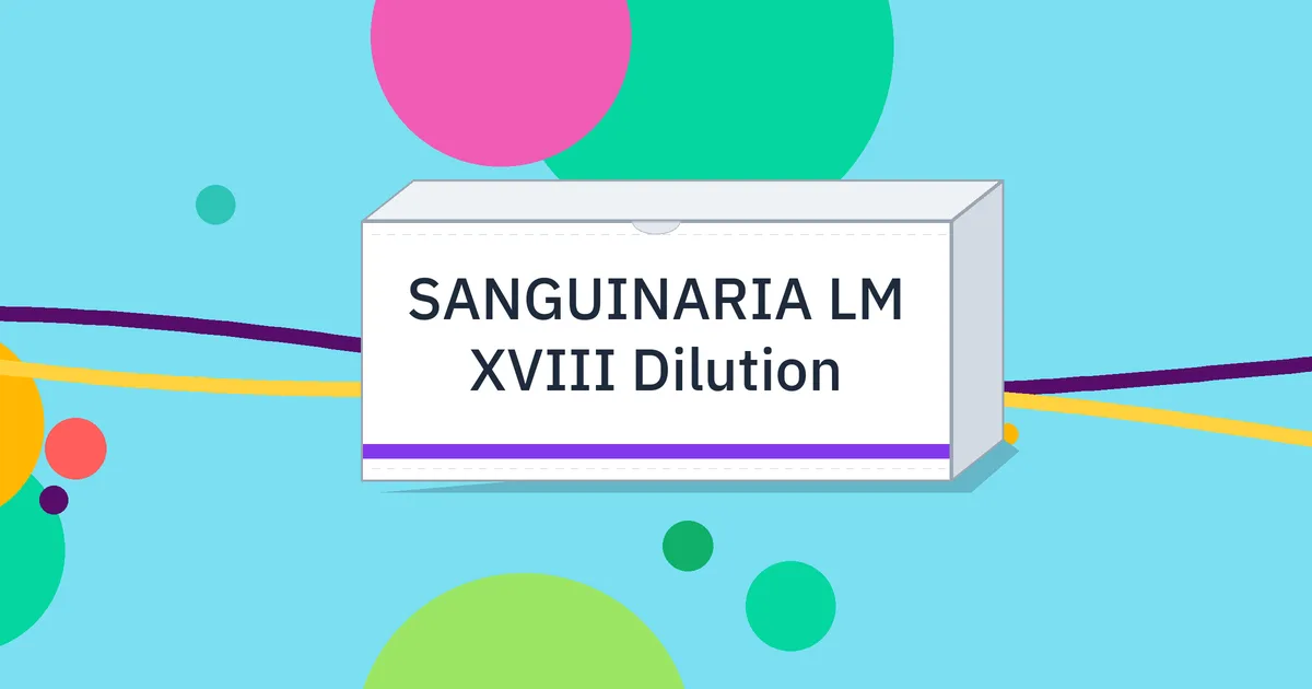 Symbolbild: Packung mit der Aufschrift SANGUINARIA LM XVIII Dilution (PZN 04498712) – Verfügbarkeit und Bezug in Apotheken in Frankfurt am Main