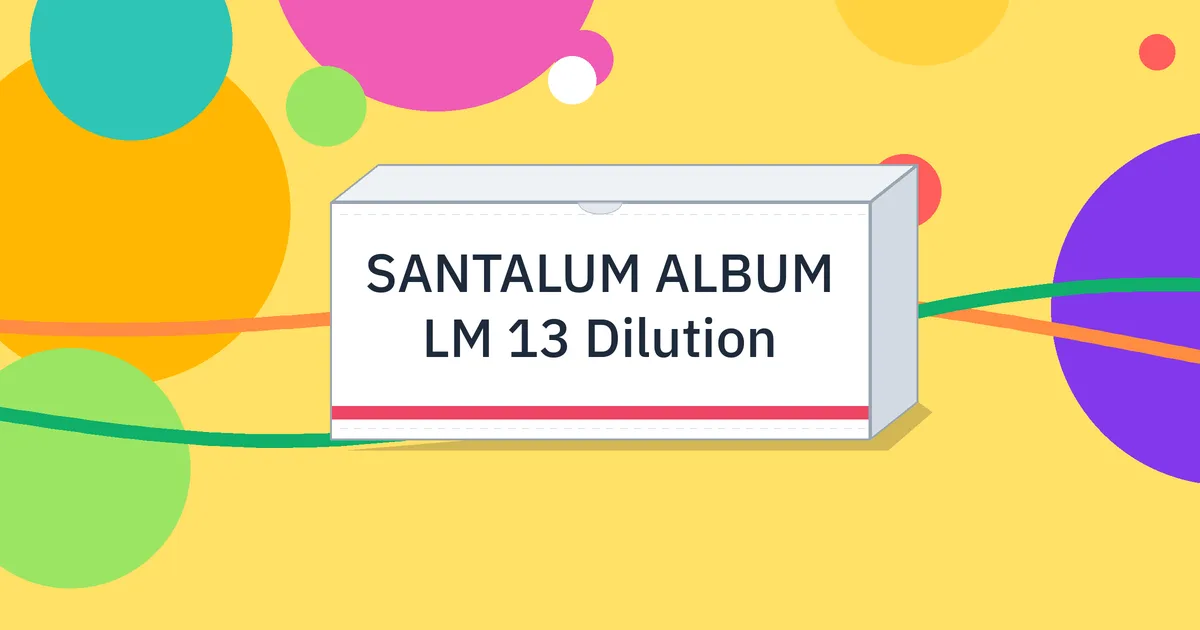 Symbolbild: Packung mit der Aufschrift SANTALUM ALBUM LM 13 Dilution (PZN 13684425) – Verfügbarkeit und Bezug in Apotheken in Frankfurt am Main