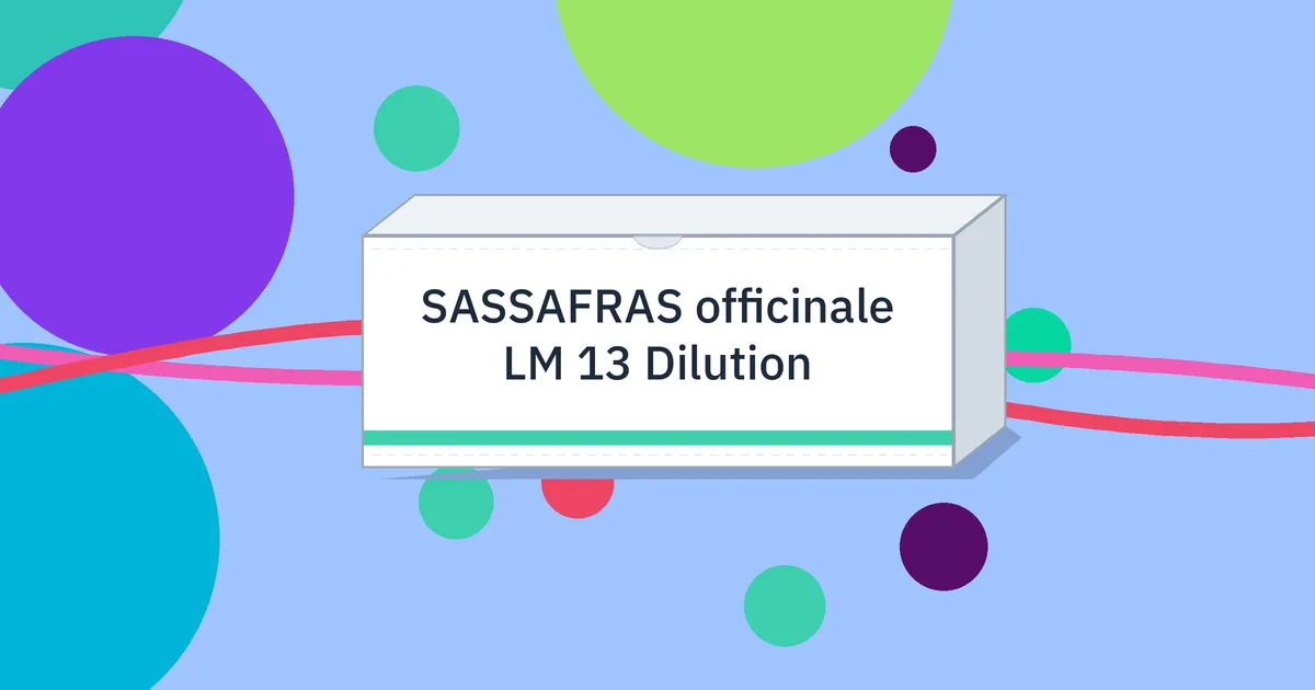 Symbolbild: Packung mit der Aufschrift SASSAFRAS officinale LM 13 Dilution (PZN 13687300) – Verfügbarkeit und Bezug in Apotheken in Frankfurt am Main