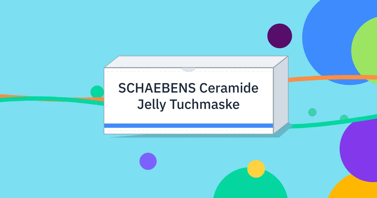 Symbolbild: Packung mit der Aufschrift SCHAEBENS Ceramide Jelly Tuchmaske (PZN 19749108) – Verfügbarkeit und Bezug in Apotheken in Frankfurt am Main