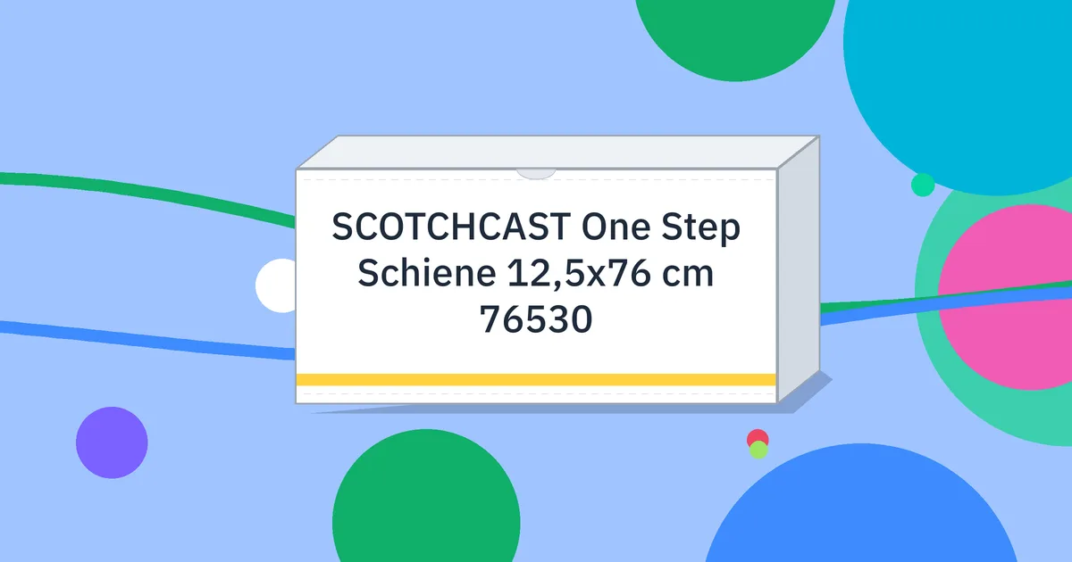 Symbolbild: Packung mit der Aufschrift SCOTCHCAST One Step Schiene 12,5x76 cm 76530 (PZN 02698269) – Verfügbarkeit und Bezug in Apotheken in Frankfurt am Main