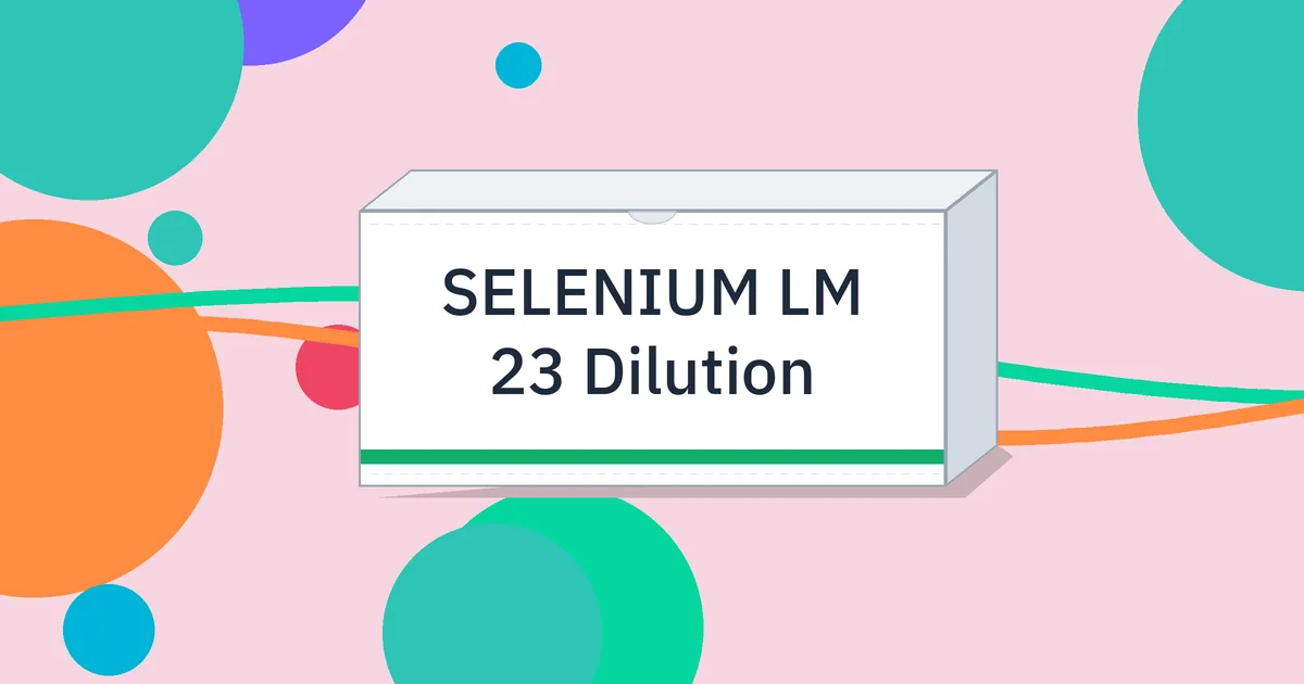 Symbolbild: Packung mit der Aufschrift SELENIUM LM 23 Dilution (PZN 13185857) – Verfügbarkeit und Bezug in Apotheken in Frankfurt am Main