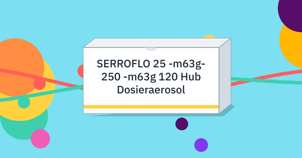 Symbolbild: Packung mit der Aufschrift SERROFLO 25 -m63g-250 -m63g 120 Hub Dosieraerosol (PZN 10737977) – Verfügbarkeit und Bezug in Apotheken in Frankfurt am Main