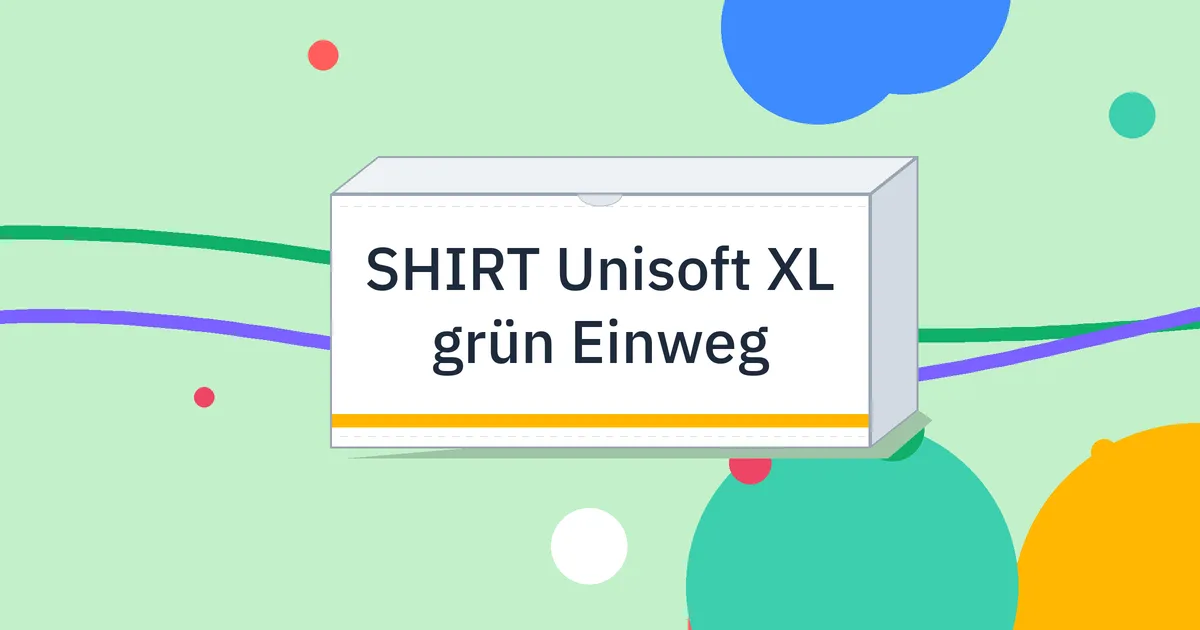 Symbolbild: Packung mit der Aufschrift SHIRT Unisoft XL grün Einweg (PZN 04703678) – Verfügbarkeit und Bezug in Apotheken in Frankfurt am Main