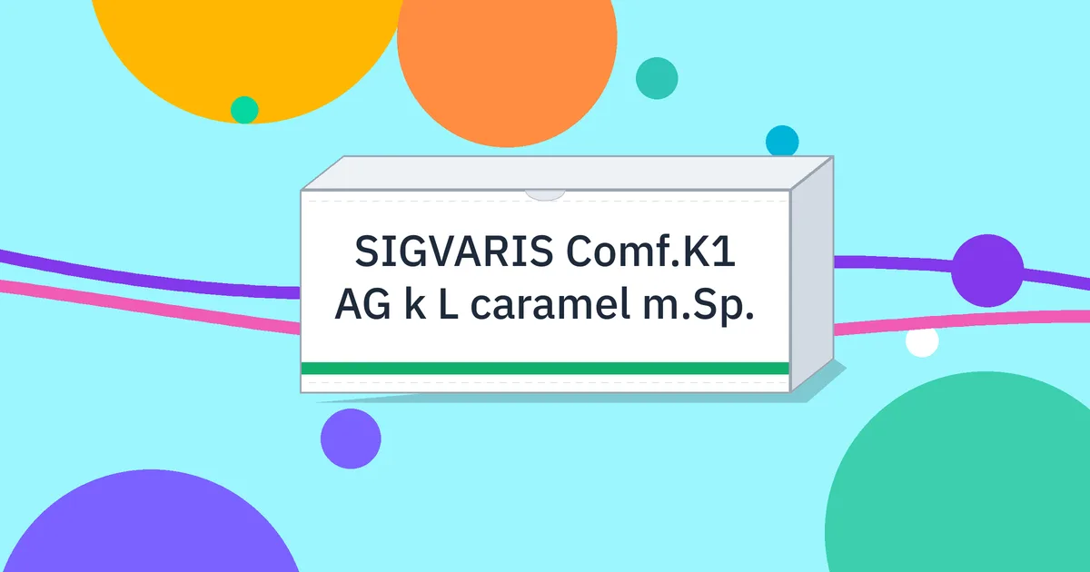 Symbolbild: Packung mit der Aufschrift SIGVARIS Comf.K1 AG k L caramel m.Sp. (PZN 17042971) – Verfügbarkeit und Bezug in Apotheken in Frankfurt am Main