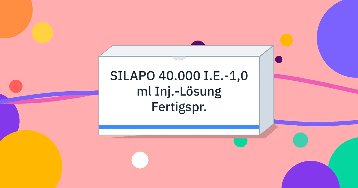 Symbolbild: Packung mit der Aufschrift SILAPO 40.000 I.E.-1,0 ml Inj.-Lösung Fertigspr. (PZN 06793881) – Verfügbarkeit und Bezug in Apotheken in Frankfurt am Main
