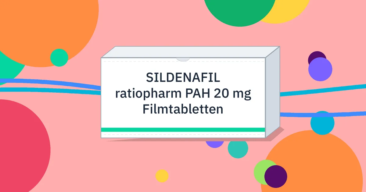 Symbolbild: Packung mit der Aufschrift SILDENAFIL ratiopharm PAH 20 mg Filmtabletten (PZN 18800445) – Verfügbarkeit und Bezug in Apotheken in Frankfurt am Main