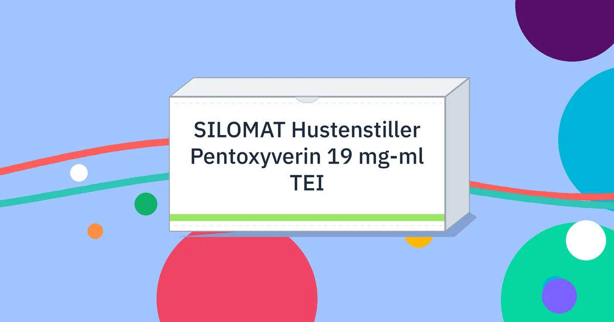 Symbolbild: Packung mit der Aufschrift SILOMAT Hustenstiller Pentoxyverin 19 mg-ml TEI (PZN 18661417) – Verfügbarkeit und Bezug in Apotheken in Frankfurt am Main