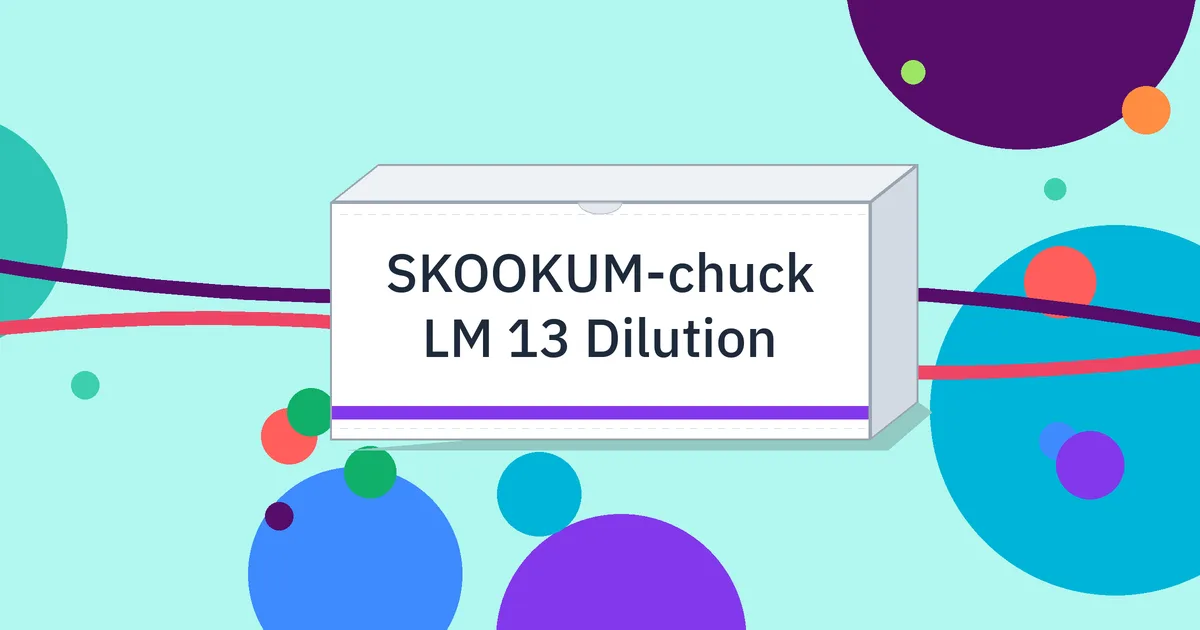 Symbolbild: Packung mit der Aufschrift SKOOKUM-chuck LM 13 Dilution (PZN 13191562) – Verfügbarkeit und Bezug in Apotheken in Frankfurt am Main