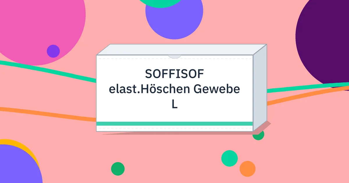 Symbolbild: Packung mit der Aufschrift SOFFISOF elast.Höschen Gewebe L (PZN 11659156) – Verfügbarkeit und Bezug in Apotheken in Frankfurt am Main