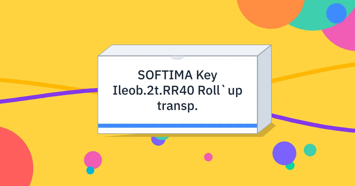 Symbolbild: Packung mit der Aufschrift SOFTIMA Key Ileob.2t.RR40 Roll`up transp. (PZN 00088503) – Verfügbarkeit und Bezug in Apotheken in Frankfurt am Main