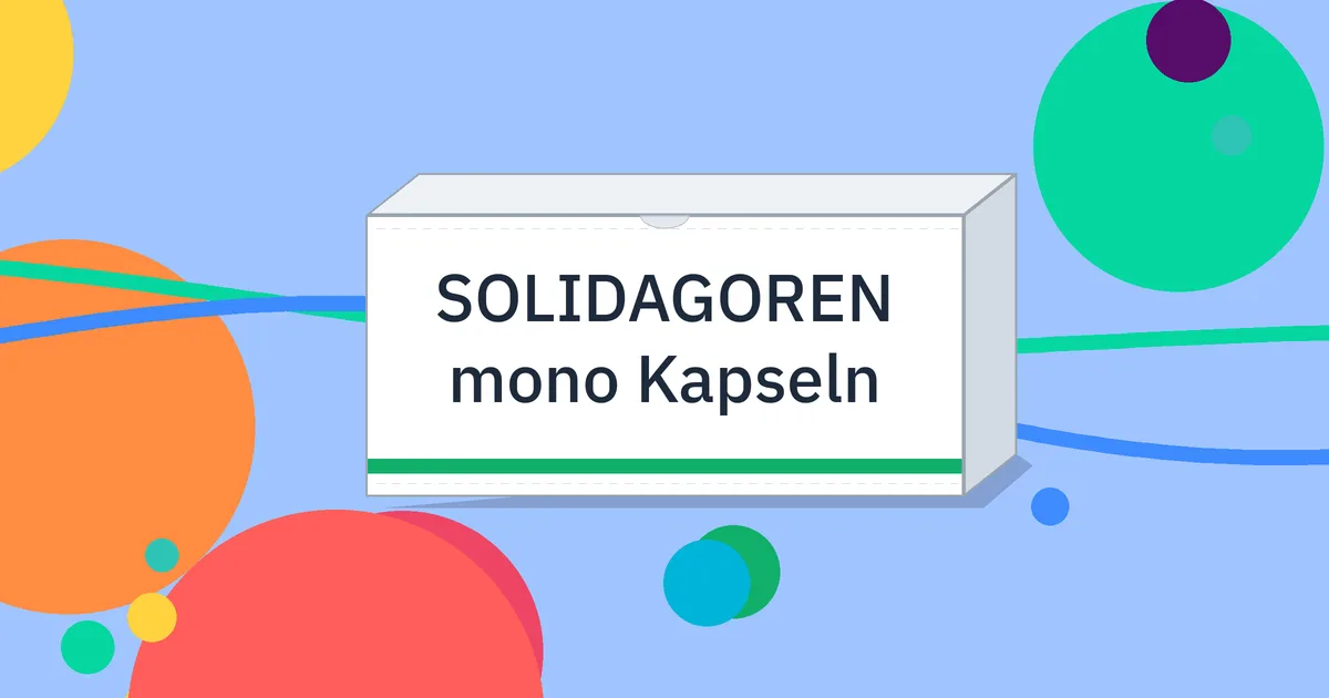 Symbolbild: Packung mit der Aufschrift SOLIDAGOREN mono Kapseln (PZN 04004638) – Verfügbarkeit und Bezug in Apotheken in Frankfurt am Main