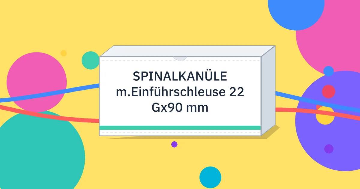 Symbolbild: Packung mit der Aufschrift SPINALKANÜLE m.Einführschleuse 22 Gx90 mm (PZN 03949822) – Verfügbarkeit und Bezug in Apotheken in Frankfurt am Main