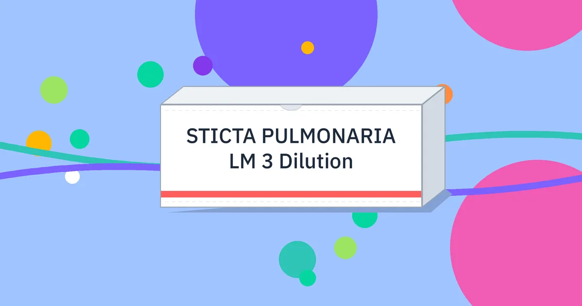 Symbolbild: Packung mit der Aufschrift STICTA PULMONARIA LM 3 Dilution (PZN 13200373) – Verfügbarkeit und Bezug in Apotheken in Frankfurt am Main