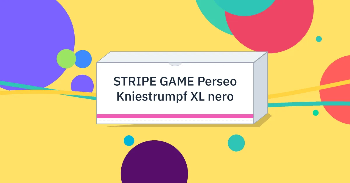 Symbolbild: Packung mit der Aufschrift STRIPE GAME Perseo Kniestrumpf XL nero (PZN 20209334) – Verfügbarkeit und Bezug in Apotheken in Frankfurt am Main