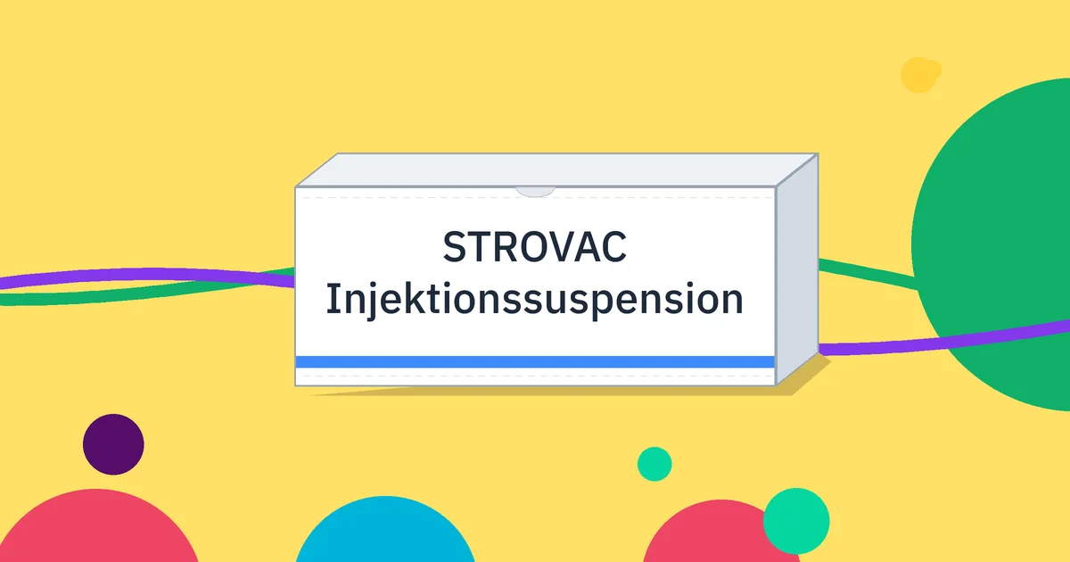 Symbolbild: Packung mit der Aufschrift STROVAC Injektionssuspension (PZN 04116202) – Verfügbarkeit und Bezug in Apotheken in Frankfurt am Main