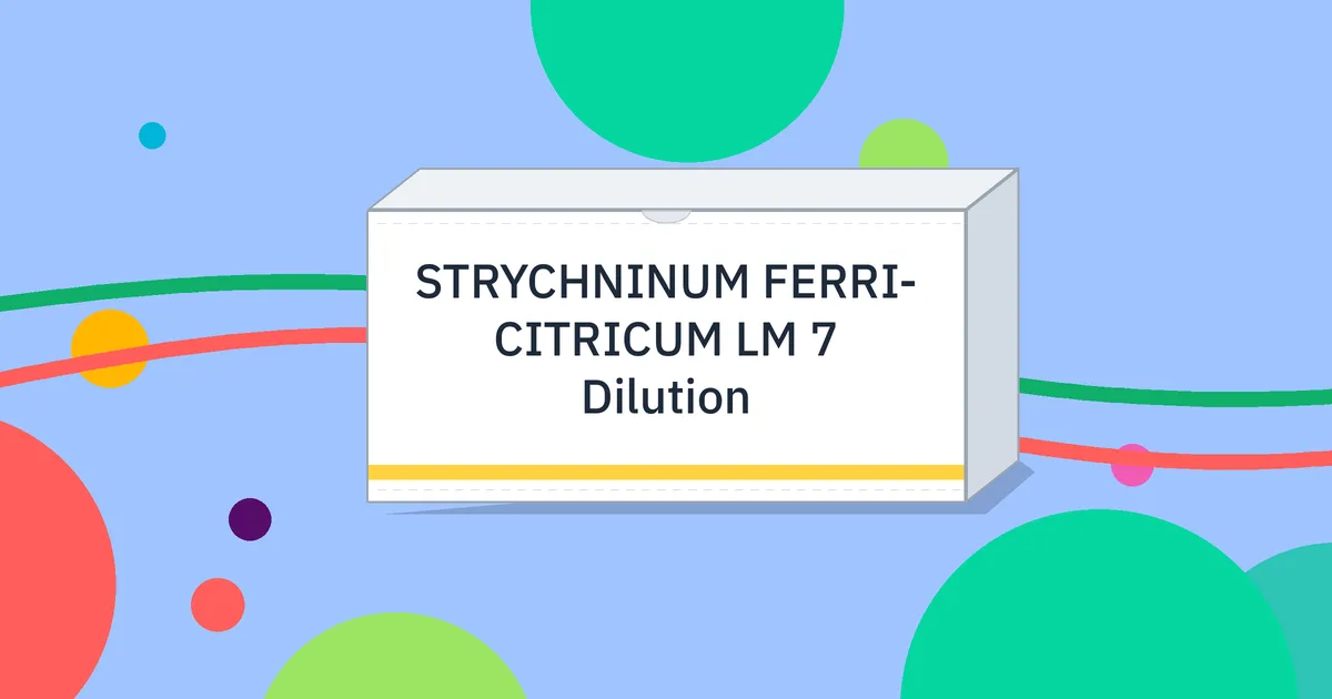 Symbolbild: Packung mit der Aufschrift STRYCHNINUM FERRI-CITRICUM LM 7 Dilution (PZN 13206200) – Verfügbarkeit und Bezug in Apotheken in Frankfurt am Main