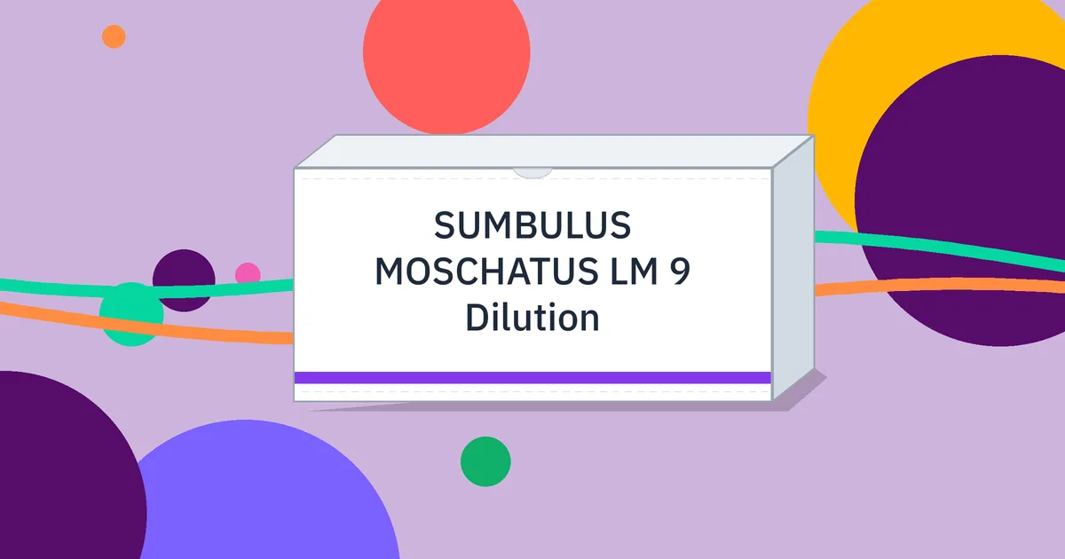 Symbolbild: Packung mit der Aufschrift SUMBULUS MOSCHATUS LM 9 Dilution (PZN 13210756) – Verfügbarkeit und Bezug in Apotheken in Frankfurt am Main