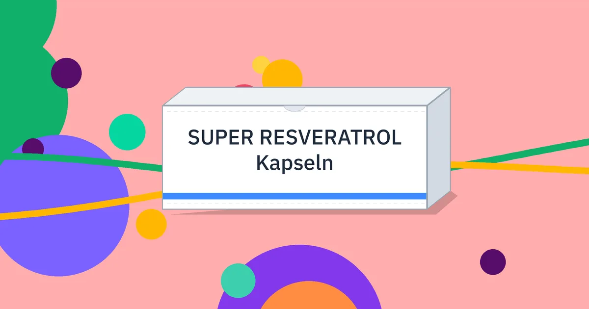 Symbolbild: Packung mit der Aufschrift SUPER RESVERATROL Kapseln (PZN 09607979) – Verfügbarkeit und Bezug in Apotheken in Frankfurt am Main