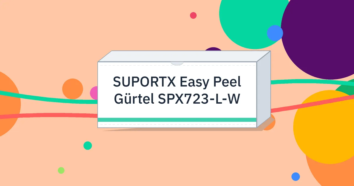 Symbolbild: Packung mit der Aufschrift SUPORTX Easy Peel Gürtel SPX723-L-W (PZN 09386662) – Verfügbarkeit und Bezug in Apotheken in Frankfurt am Main