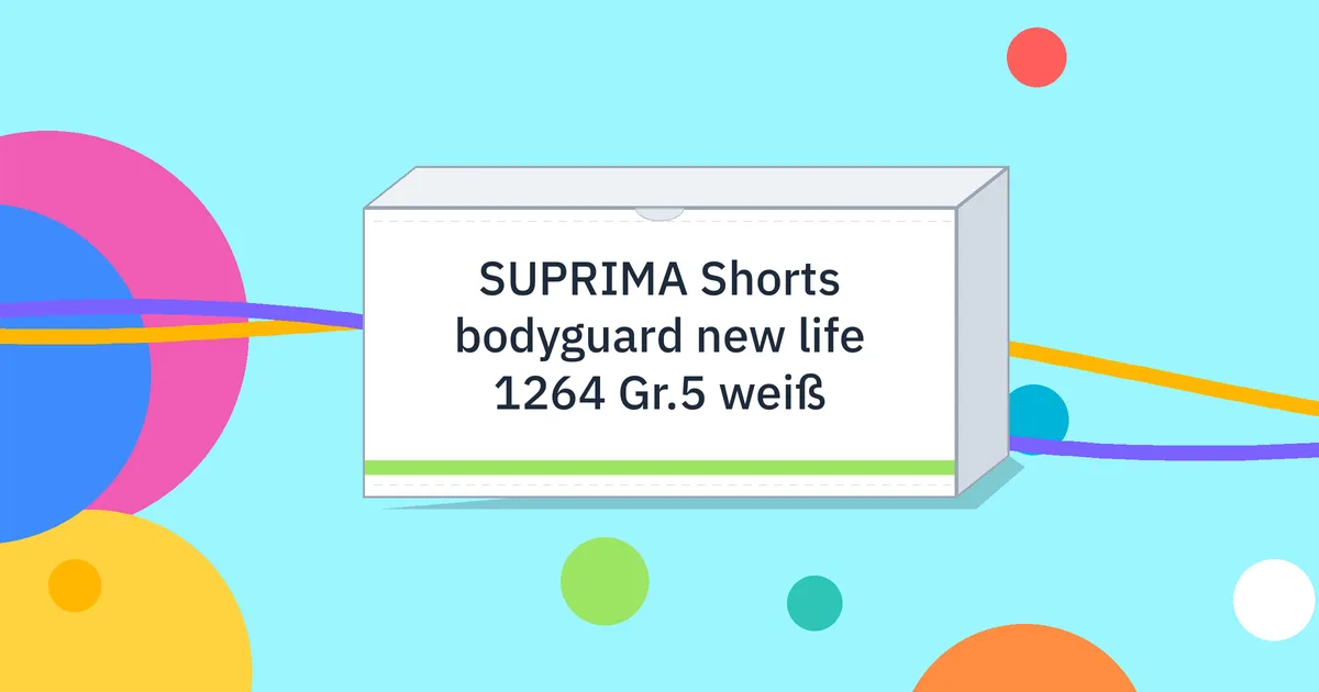 Symbolbild: Packung mit der Aufschrift SUPRIMA Shorts bodyguard new life 1264 Gr.5 weiß (PZN 18401053) – Verfügbarkeit und Bezug in Apotheken in Frankfurt am Main