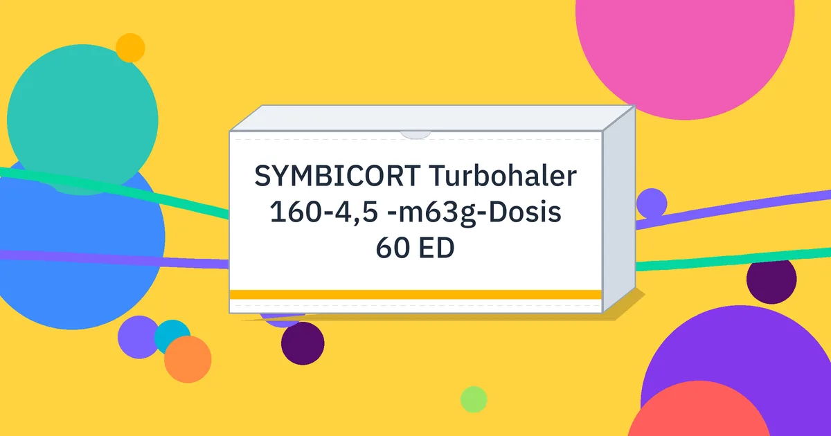 Symbolbild: Packung mit der Aufschrift SYMBICORT Turbohaler 160-4,5 -m63g-Dosis 60 ED (PZN 07293353) – Verfügbarkeit und Bezug in Apotheken in Frankfurt am Main