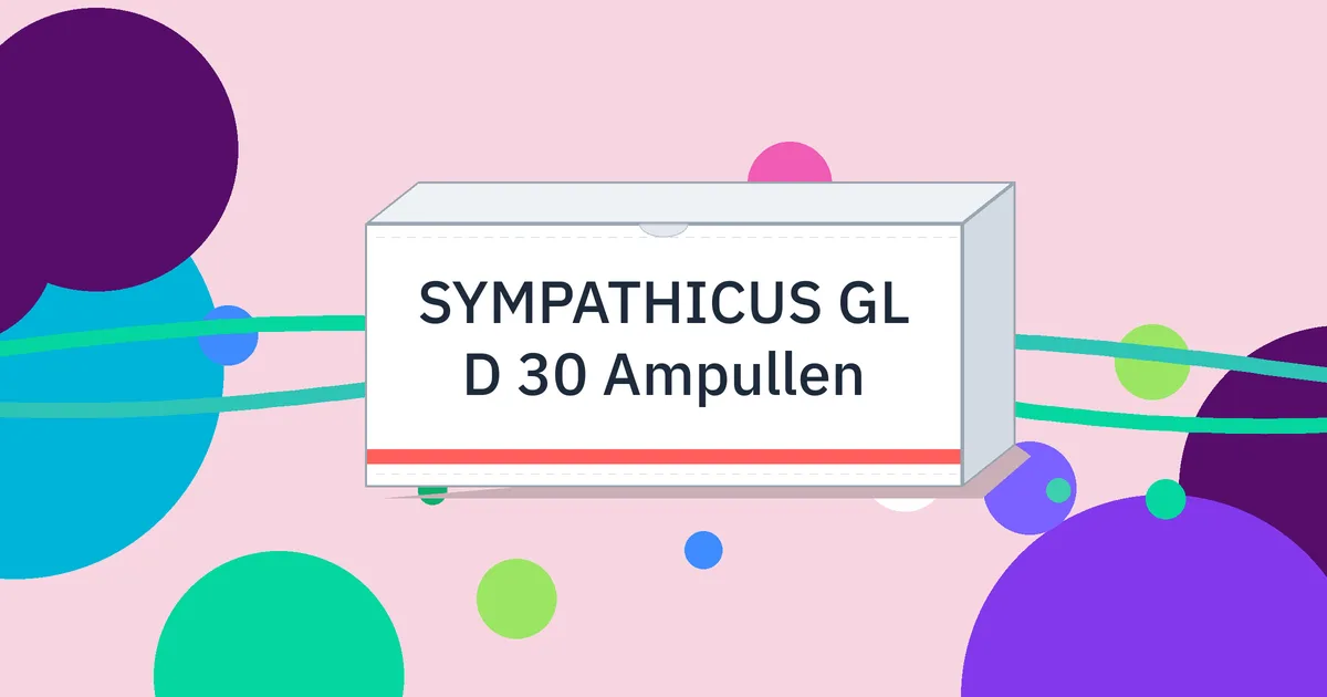 Symbolbild: Packung mit der Aufschrift SYMPATHICUS GL D 30 Ampullen (PZN 03658705) – Verfügbarkeit und Bezug in Apotheken in Frankfurt am Main
