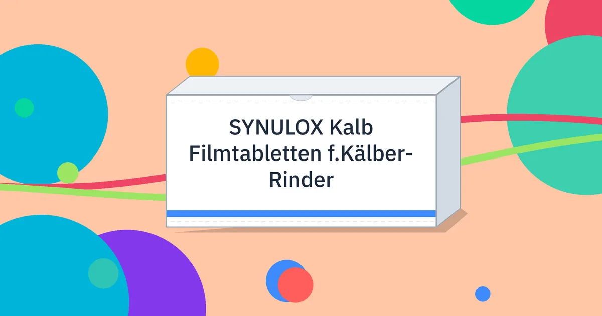 Symbolbild: Packung mit der Aufschrift SYNULOX Kalb Filmtabletten f.Kälber-Rinder (PZN 04183606) – Verfügbarkeit und Bezug in Apotheken in Frankfurt am Main