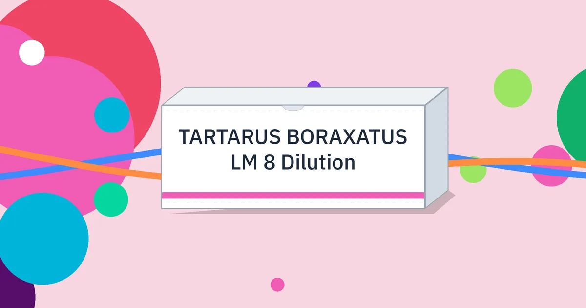 Symbolbild: Packung mit der Aufschrift TARTARUS BORAXATUS LM 8 Dilution (PZN 13214694) – Verfügbarkeit und Bezug in Apotheken in Frankfurt am Main