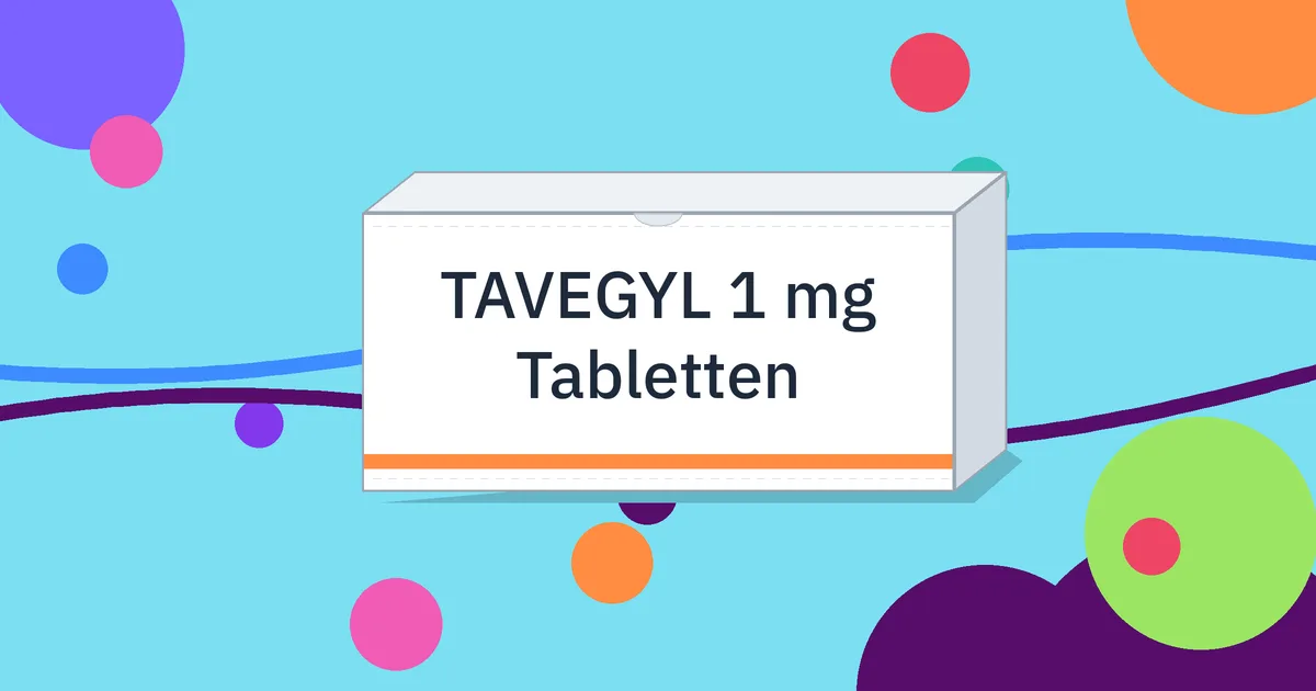 Symbolbild: Packung mit der Aufschrift TAVEGYL 1 mg Tabletten (PZN 18317536) – Verfügbarkeit und Bezug in Apotheken in Frankfurt am Main