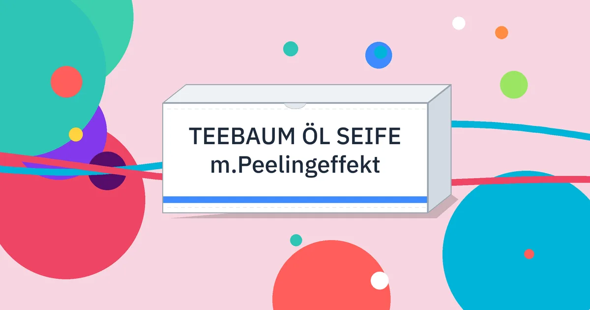 Symbolbild: Packung mit der Aufschrift TEEBAUM ÖL SEIFE m.Peelingeffekt (PZN 10335629) – Verfügbarkeit und Bezug in Apotheken in Frankfurt am Main