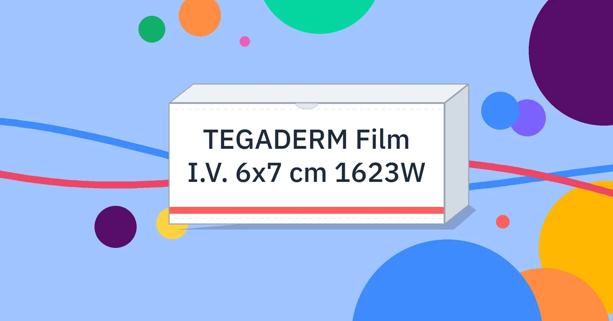 Symbolbild: Packung mit der Aufschrift TEGADERM Film I.V. 6x7 cm 1623W (PZN 02105513) – Verfügbarkeit und Bezug in Apotheken in Frankfurt am Main