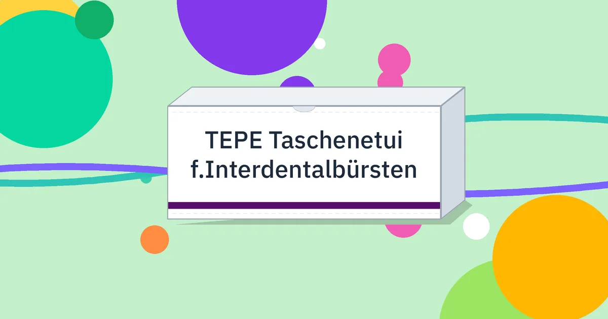 Symbolbild: Packung mit der Aufschrift TEPE Taschenetui f.Interdentalbürsten (PZN 01095161) – Verfügbarkeit und Bezug in Apotheken in Frankfurt am Main