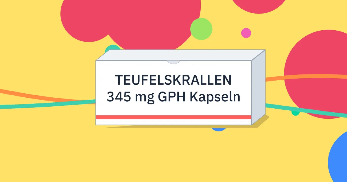 Symbolbild: Packung mit der Aufschrift TEUFELSKRALLEN 345 mg GPH Kapseln (PZN 12539572) – Verfügbarkeit und Bezug in Apotheken in Frankfurt am Main