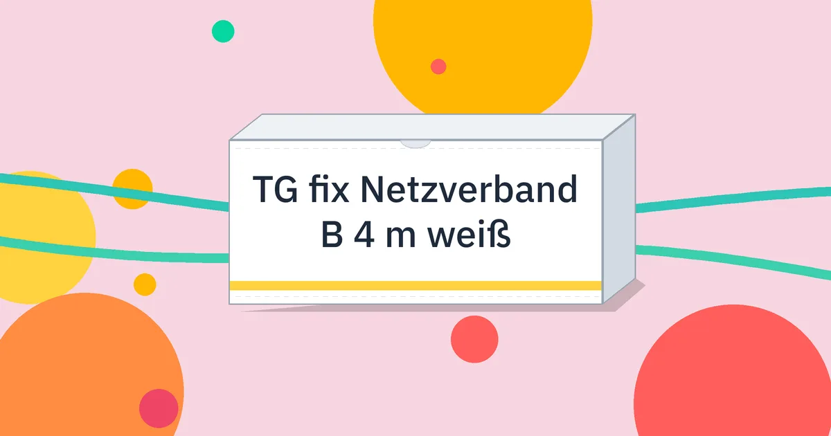Symbolbild: Packung mit der Aufschrift TG fix Netzverband B 4 m weiß (PZN 00537289) – Verfügbarkeit und Bezug in Apotheken in Frankfurt am Main