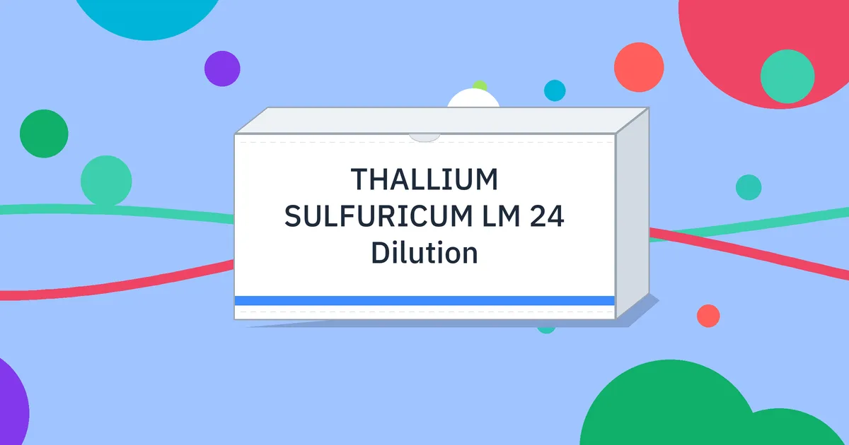 Symbolbild: Packung mit der Aufschrift THALLIUM SULFURICUM LM 24 Dilution (PZN 13218982) – Verfügbarkeit und Bezug in Apotheken in Frankfurt am Main