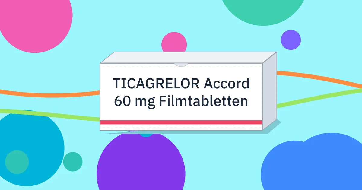 Symbolbild: Packung mit der Aufschrift TICAGRELOR Accord 60 mg Filmtabletten (PZN 19740219) – Verfügbarkeit und Bezug in Apotheken in Frankfurt am Main