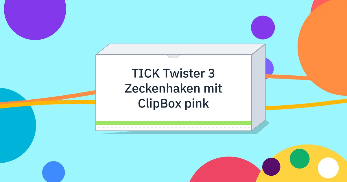 Symbolbild: Packung mit der Aufschrift TICK Twister 3 Zeckenhaken mit ClipBox pink (PZN 19469691) – Verfügbarkeit und Bezug in Apotheken in Frankfurt am Main