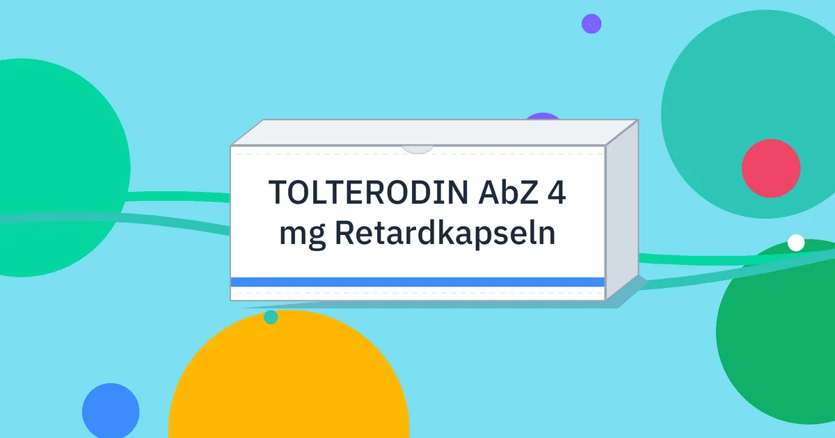 Symbolbild: Packung mit der Aufschrift TOLTERODIN AbZ 4 mg Retardkapseln (PZN 09763455) – Verfügbarkeit und Bezug in Apotheken in Frankfurt am Main