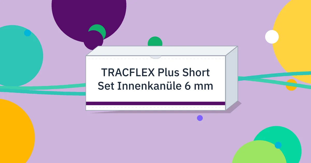 Symbolbild: Packung mit der Aufschrift TRACFLEX Plus Short Set Innenkanüle 6 mm (PZN 20934093) – Verfügbarkeit und Bezug in Apotheken in Frankfurt am Main