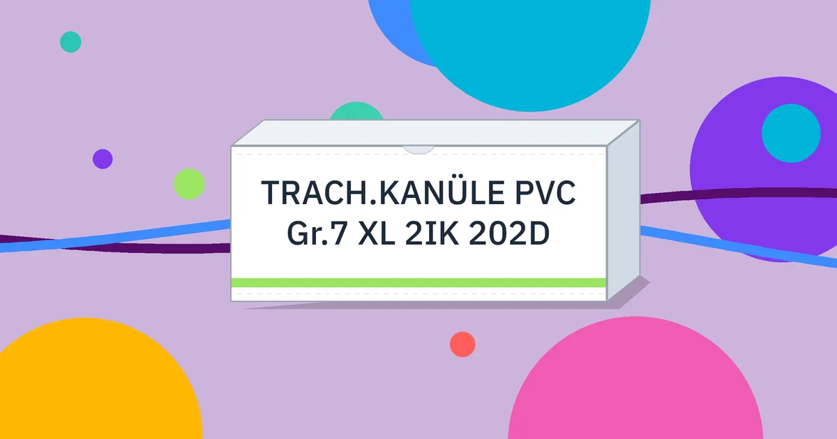 Symbolbild: Packung mit der Aufschrift TRACH.KANÜLE PVC Gr.7 XL 2IK 202D (PZN 06993522) – Verfügbarkeit und Bezug in Apotheken in Frankfurt am Main