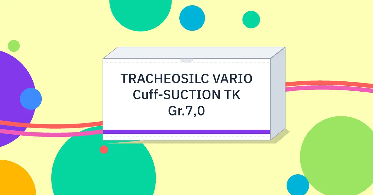 Symbolbild: Packung mit der Aufschrift TRACHEOSILC VARIO Cuff-SUCTION TK Gr.7,0 (PZN 14348215) – Verfügbarkeit und Bezug in Apotheken in Frankfurt am Main