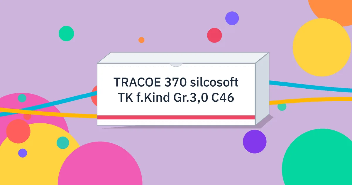 Symbolbild: Packung mit der Aufschrift TRACOE 370 silcosoft TK f.Kind Gr.3,0 C46 (PZN 14314185) – Verfügbarkeit und Bezug in Apotheken in Frankfurt am Main