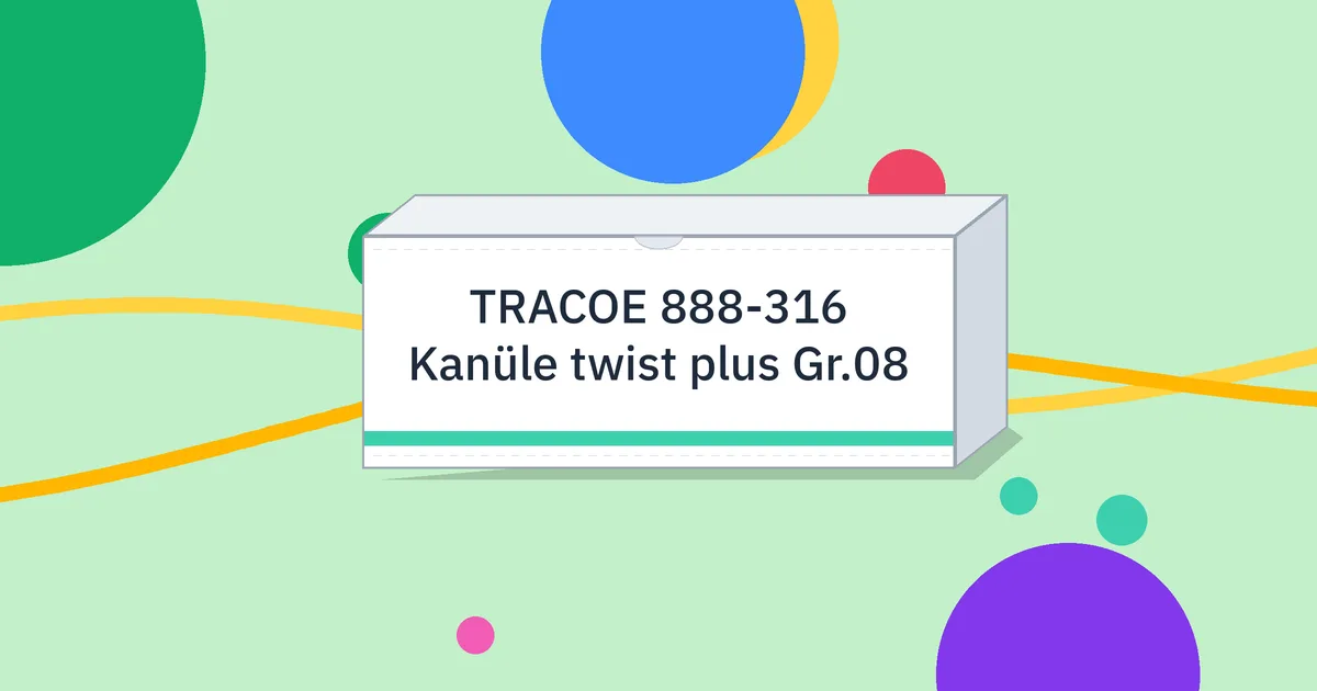 Symbolbild: Packung mit der Aufschrift TRACOE 888-316 Kanüle twist plus Gr.08 (PZN 09944004) – Verfügbarkeit und Bezug in Apotheken in Frankfurt am Main