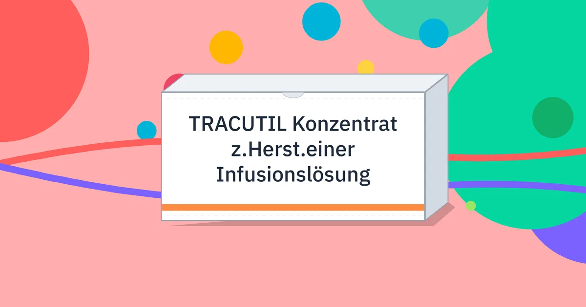 Symbolbild: Packung mit der Aufschrift TRACUTIL Konzentrat z.Herst.einer Infusionslösung (PZN 12555938) – Verfügbarkeit und Bezug in Apotheken in Frankfurt am Main