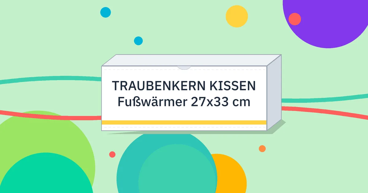 Symbolbild: Packung mit der Aufschrift TRAUBENKERN KISSEN Fußwärmer 27x33 cm (PZN 16237891) – Verfügbarkeit und Bezug in Apotheken in Frankfurt am Main