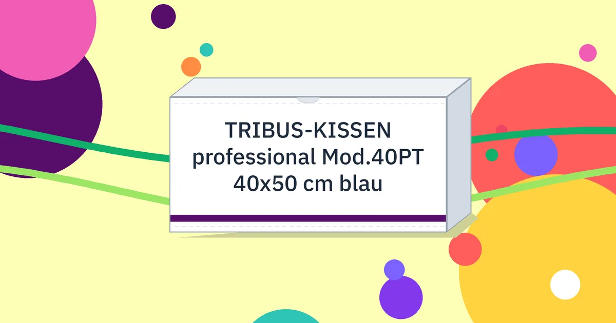 Symbolbild: Packung mit der Aufschrift TRIBUS-KISSEN professional Mod.40PT 40x50 cm blau (PZN 17942290) – Verfügbarkeit und Bezug in Apotheken in Frankfurt am Main