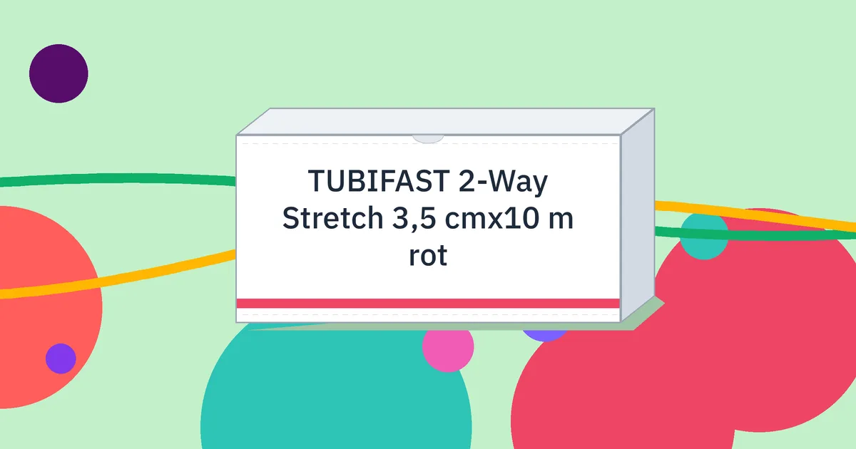 Symbolbild: Packung mit der Aufschrift TUBIFAST 2-Way Stretch 3,5 cmx10 m rot (PZN 10809903) – Verfügbarkeit und Bezug in Apotheken in Frankfurt am Main