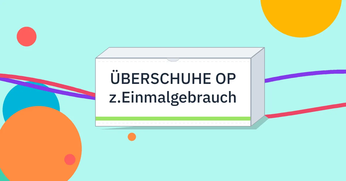 Symbolbild: Packung mit der Aufschrift ÜBERSCHUHE OP z.Einmalgebrauch (PZN 03027353) – Verfügbarkeit und Bezug in Apotheken in Frankfurt am Main
