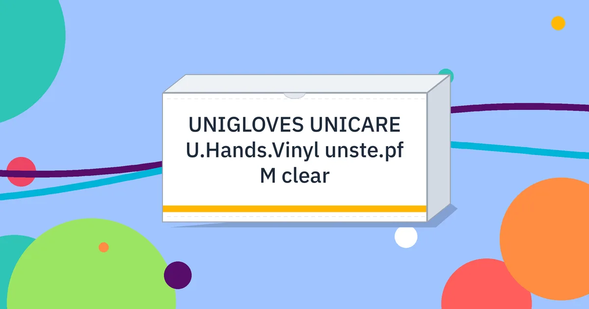 Symbolbild: Packung mit der Aufschrift UNIGLOVES UNICARE U.Hands.Vinyl unste.pf M clear (PZN 20118896) – Verfügbarkeit und Bezug in Apotheken in Frankfurt am Main